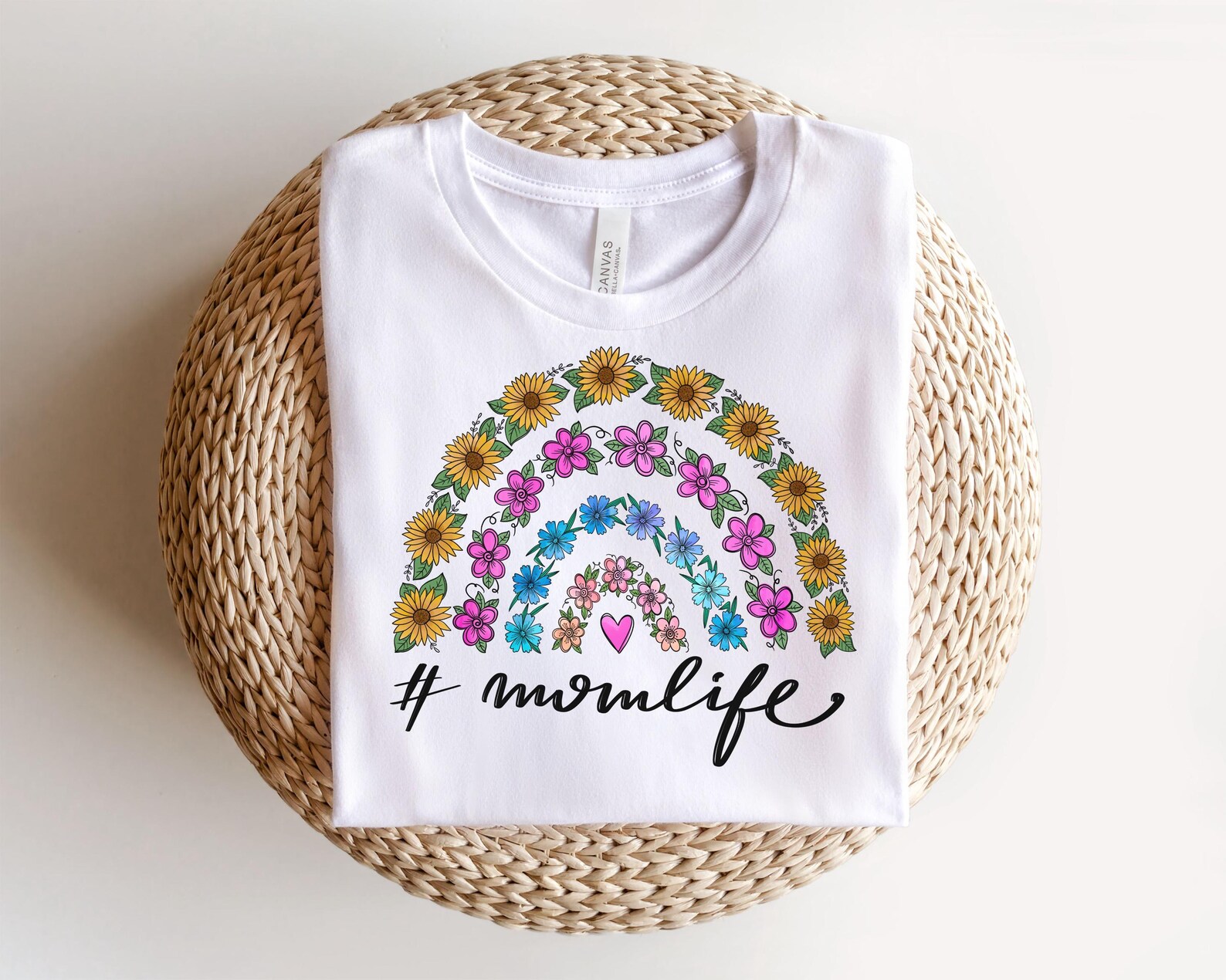 Floral Rainbow Mom Life PNG - Mothers Day Sublimation Design (digital ...