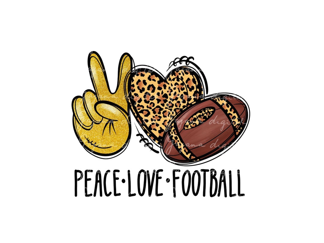 Peace Love Football PNG Sublimation Design Love Football - Etsy