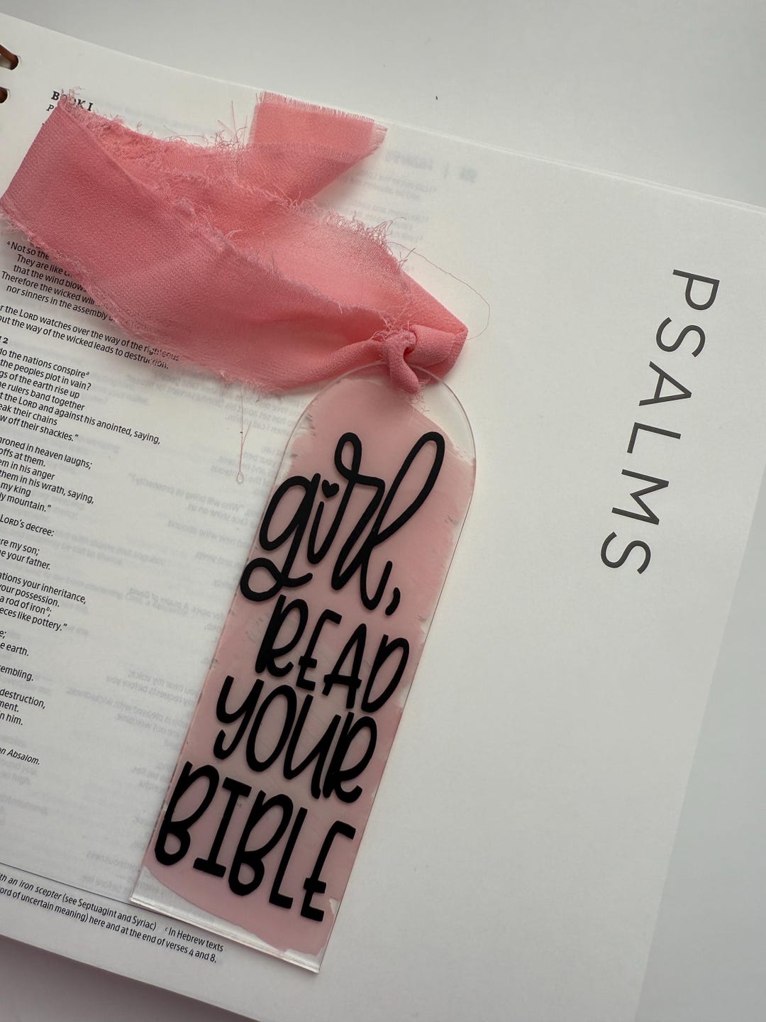 Acrylic Girl, Read Your Bible Bookmark With Chiffon Ribbon - Etsy