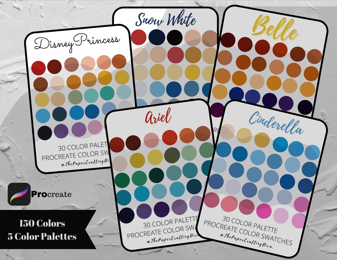 Procreate Color Palette 5 Pack | Etsy