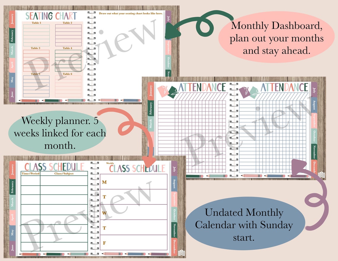 Digital Teacher Planner - Etsy