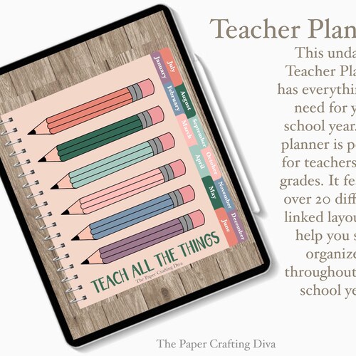 Teacher Planner Printable Digital Teaching Plan Kit Lesson - Etsy