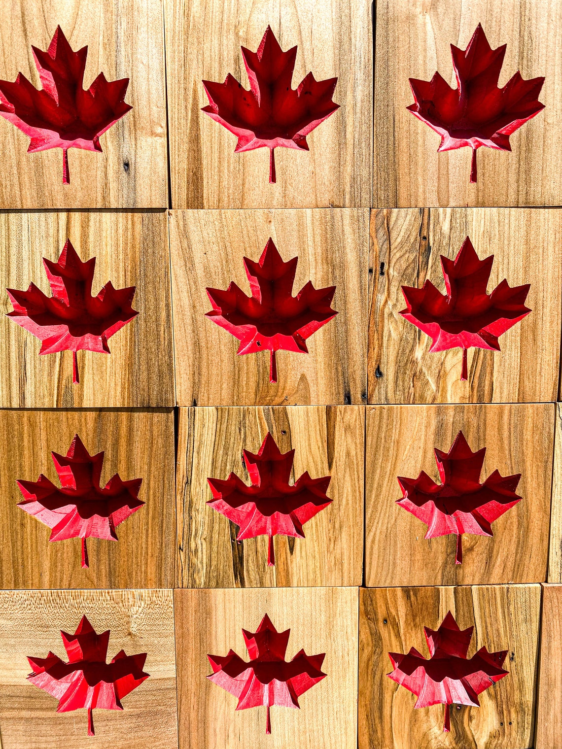 Maple Leaf Decor Blocks - Etsy