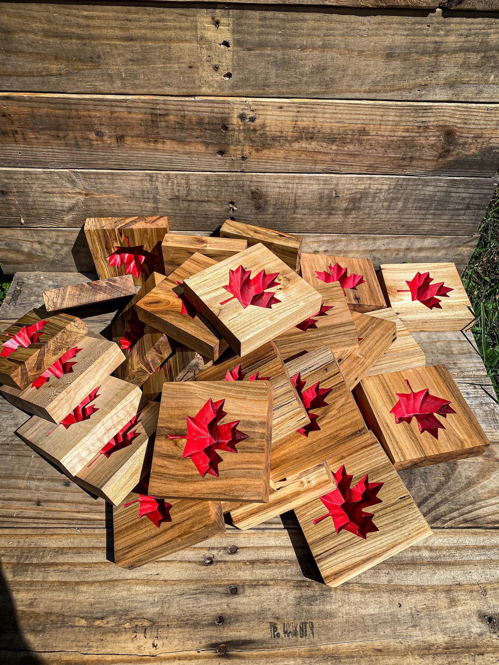 Maple Leaf Decor Blocks - Etsy