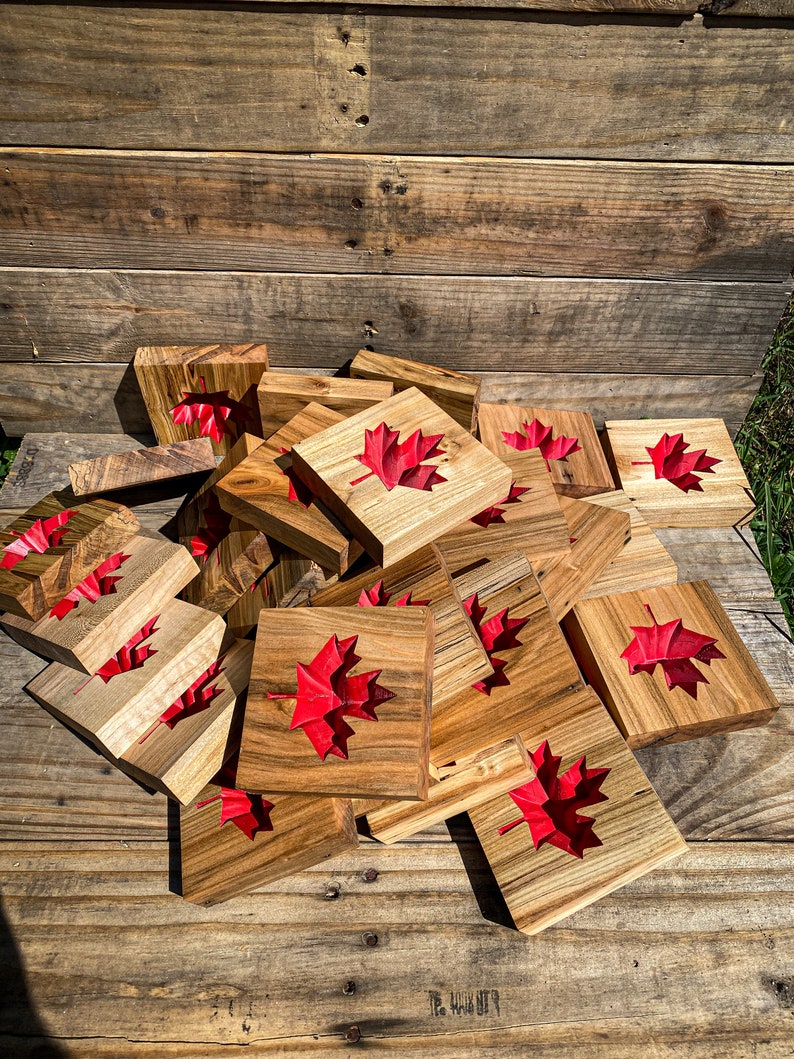 Maple Leaf Decor Blocks - Etsy