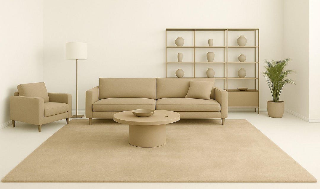 Hand-tufted Beige Wool Rug: Modern Solid Area Carpet - Etsy