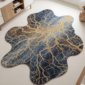 Irregular Abstract Rug Hand-tufted Rug 100% Wool Handmade Area Rug ...