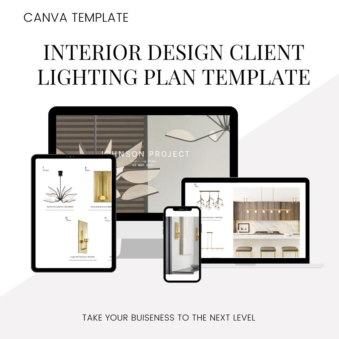 Interior Design Lighting Plan Template Editable Canva Template - Etsy