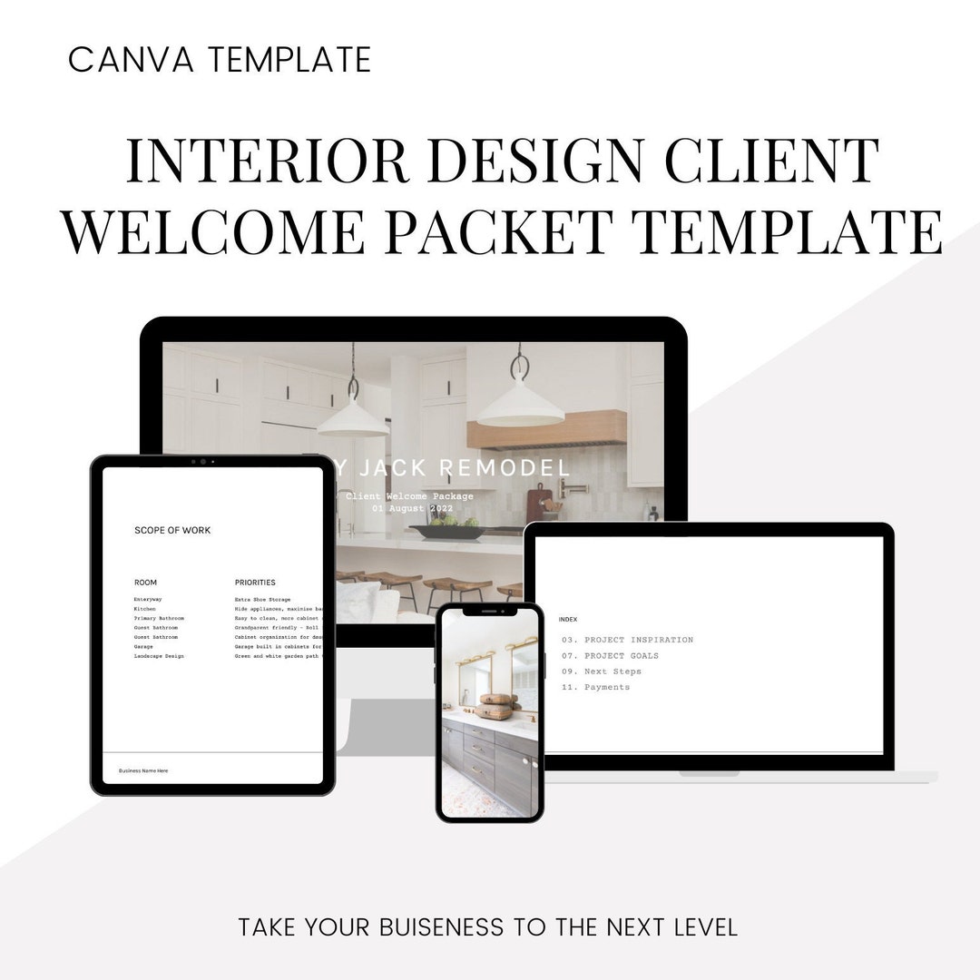 Lila Interior Design Welcome Packet Editable Canva Template - Etsy