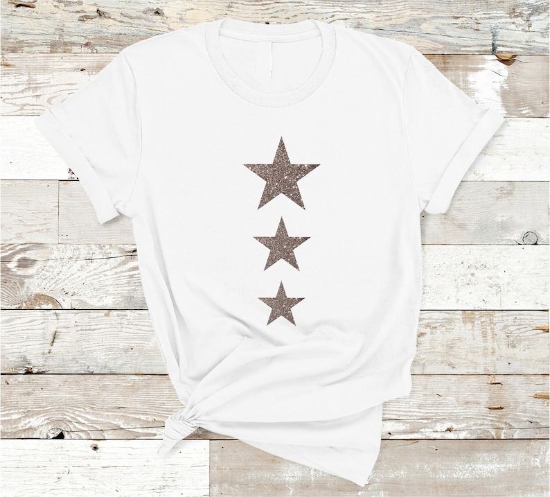 Silver Glitter Star T-shirt: Soft Cotton Unisex Tee - Etsy UK