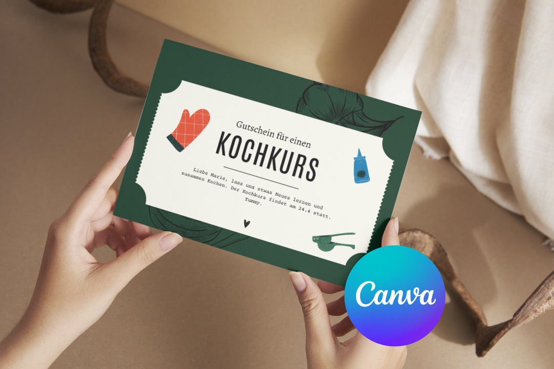 Personalized Voucher for a Cooking Course Template to Print Gift ...