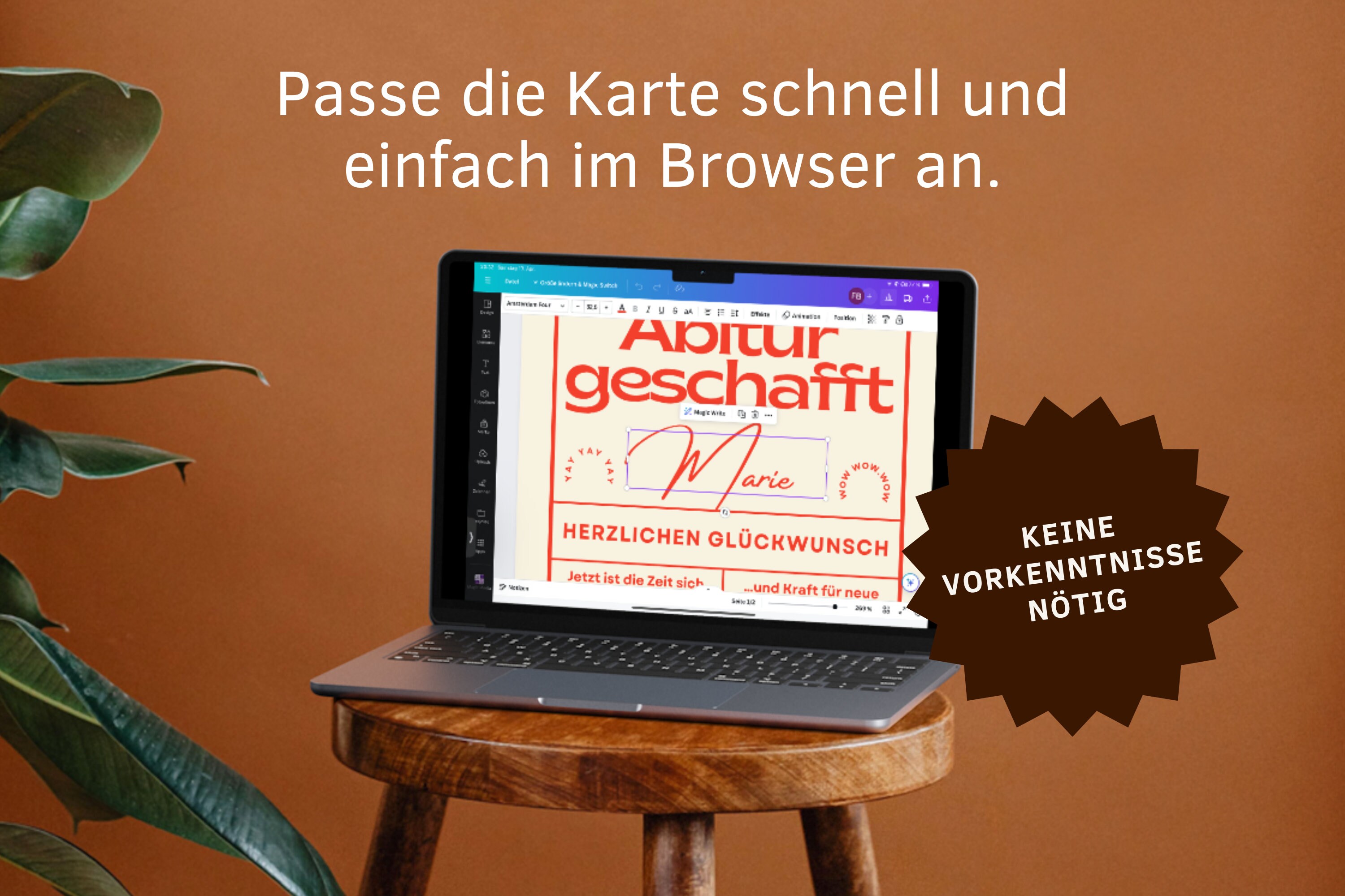 Personalized Card for the Abitur 2024 Template for Printing ...