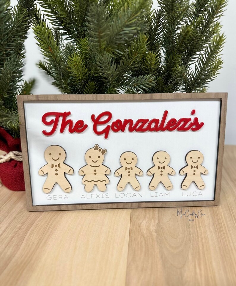 Christmas Family Frame Gingerbread Family Frame - Etsy