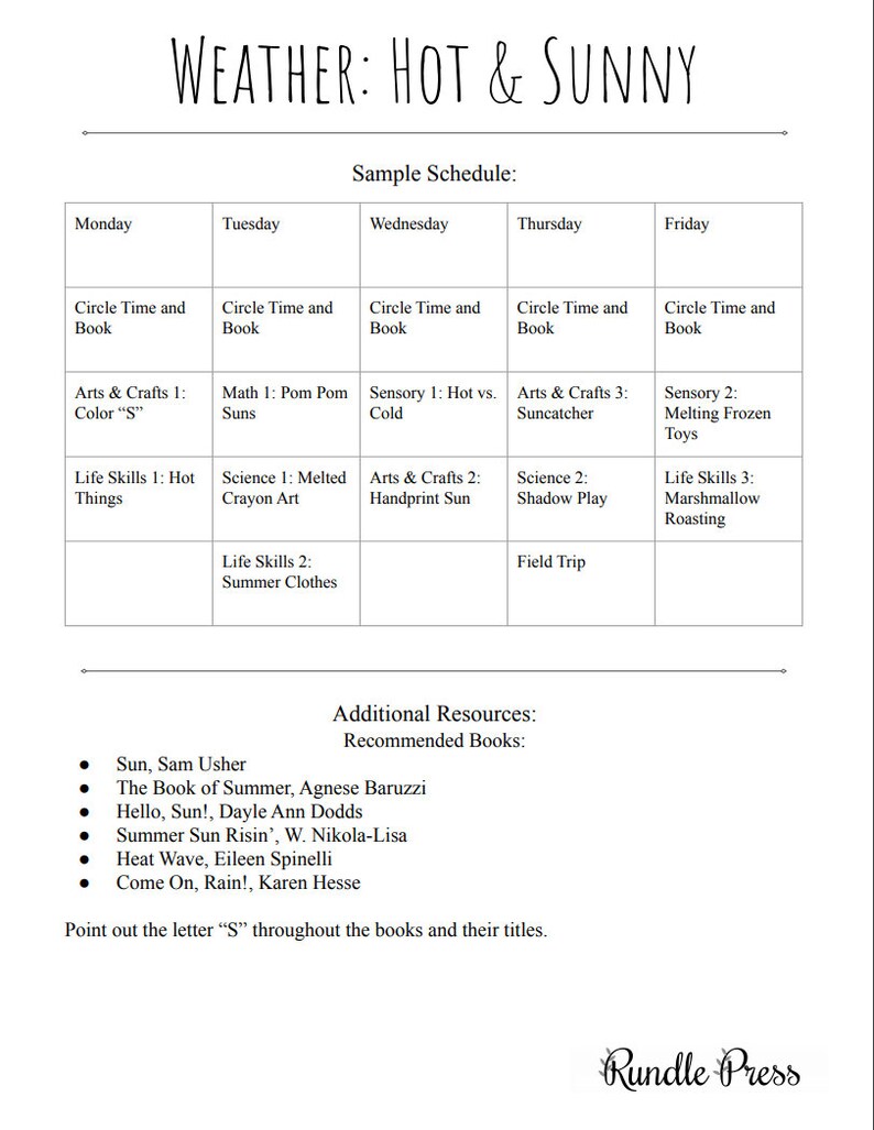 Weather: A Four-week Long Activity Guide - Etsy