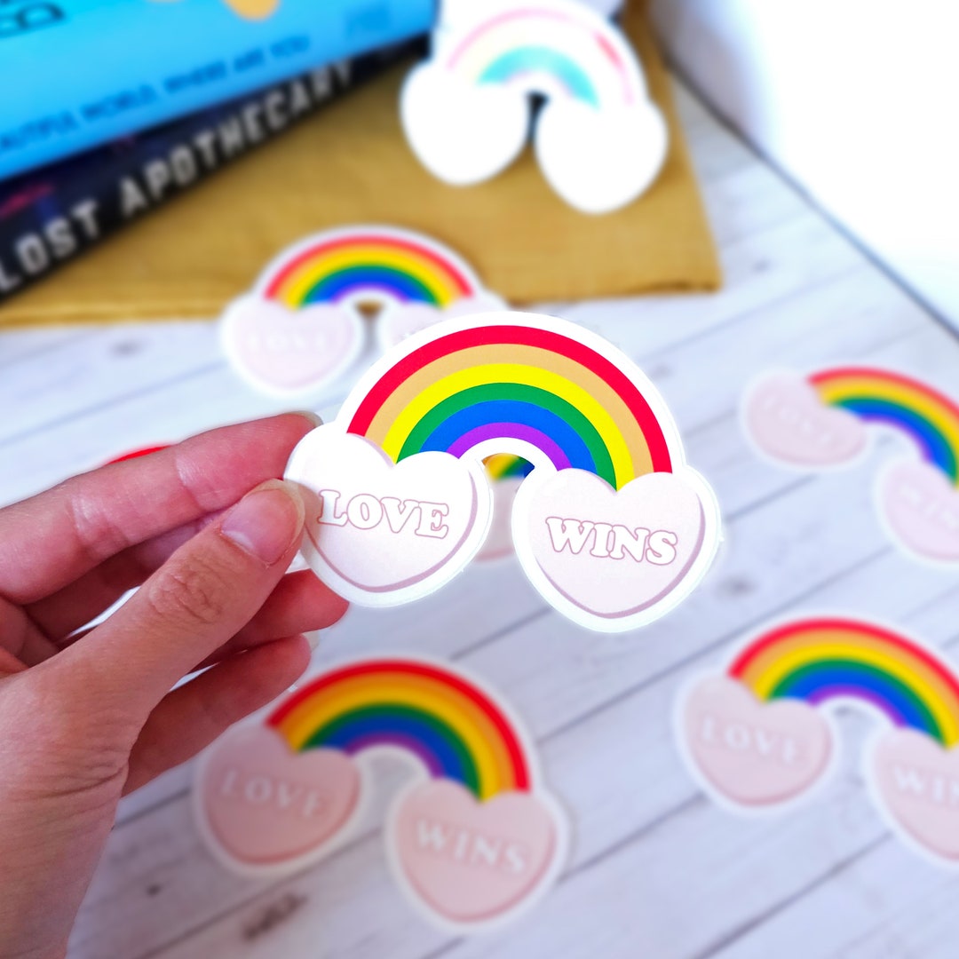 Love Wins / Pride Sticker / LGBTQ Sticker / Rainbow Theme / Laptop and ...