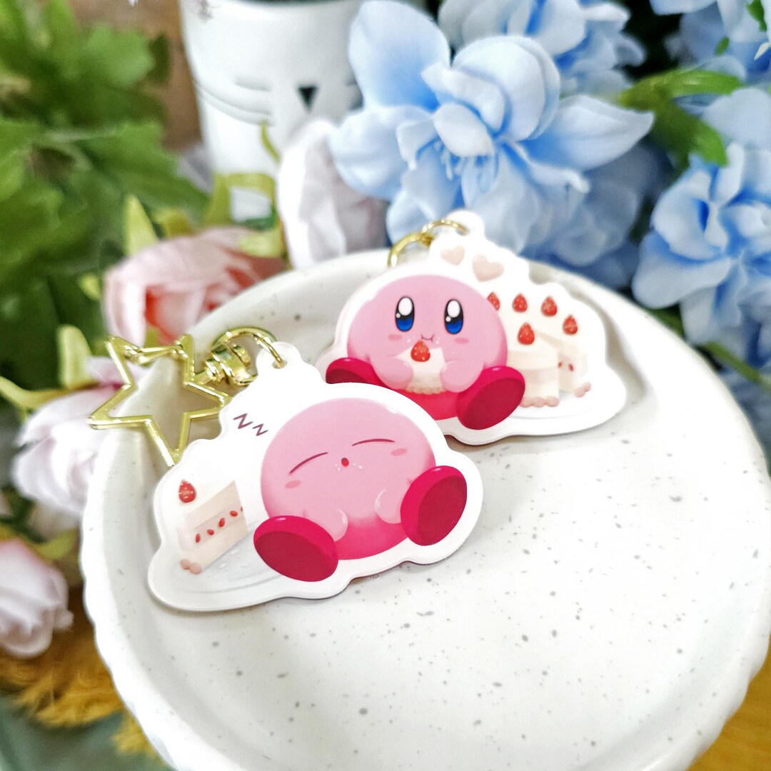 Pink Blob Kirby / 2 Acrylic Keychain / Double-sided Design / Video ...