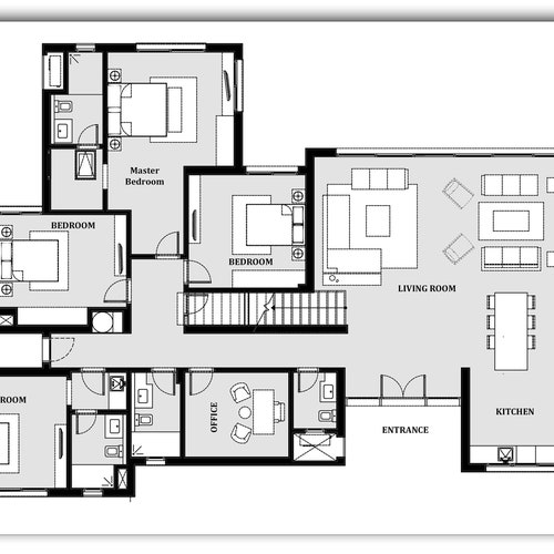 2D Kitchen Floor Plan Furniture Placement Custom Floor Plan - Etsy