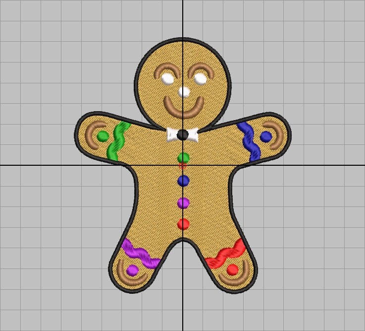 Gingerbread Man, Machine Embroidery Design, Multiple Color File, 3 ...