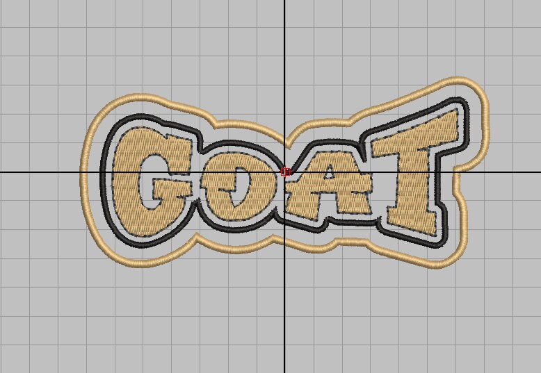 Goat Patch Embroidery Design With Rhinestone Template Included ...
