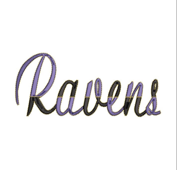 Ravens Split Letters and Colors, Embroidery Design, Machine Embroidery ...