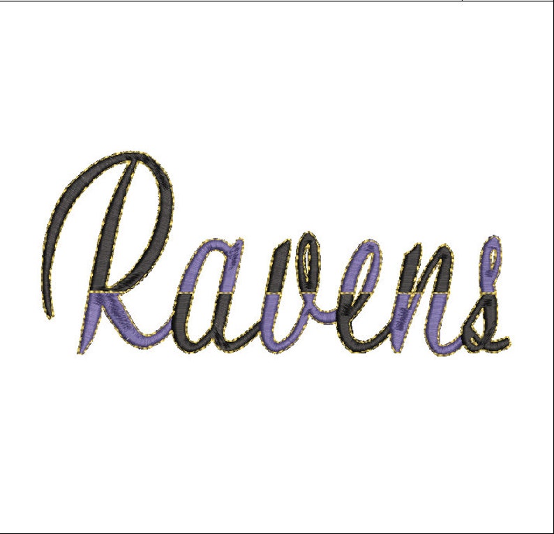 Ravens Split Letters and Colors, Embroidery Design, Machine Embroidery ...