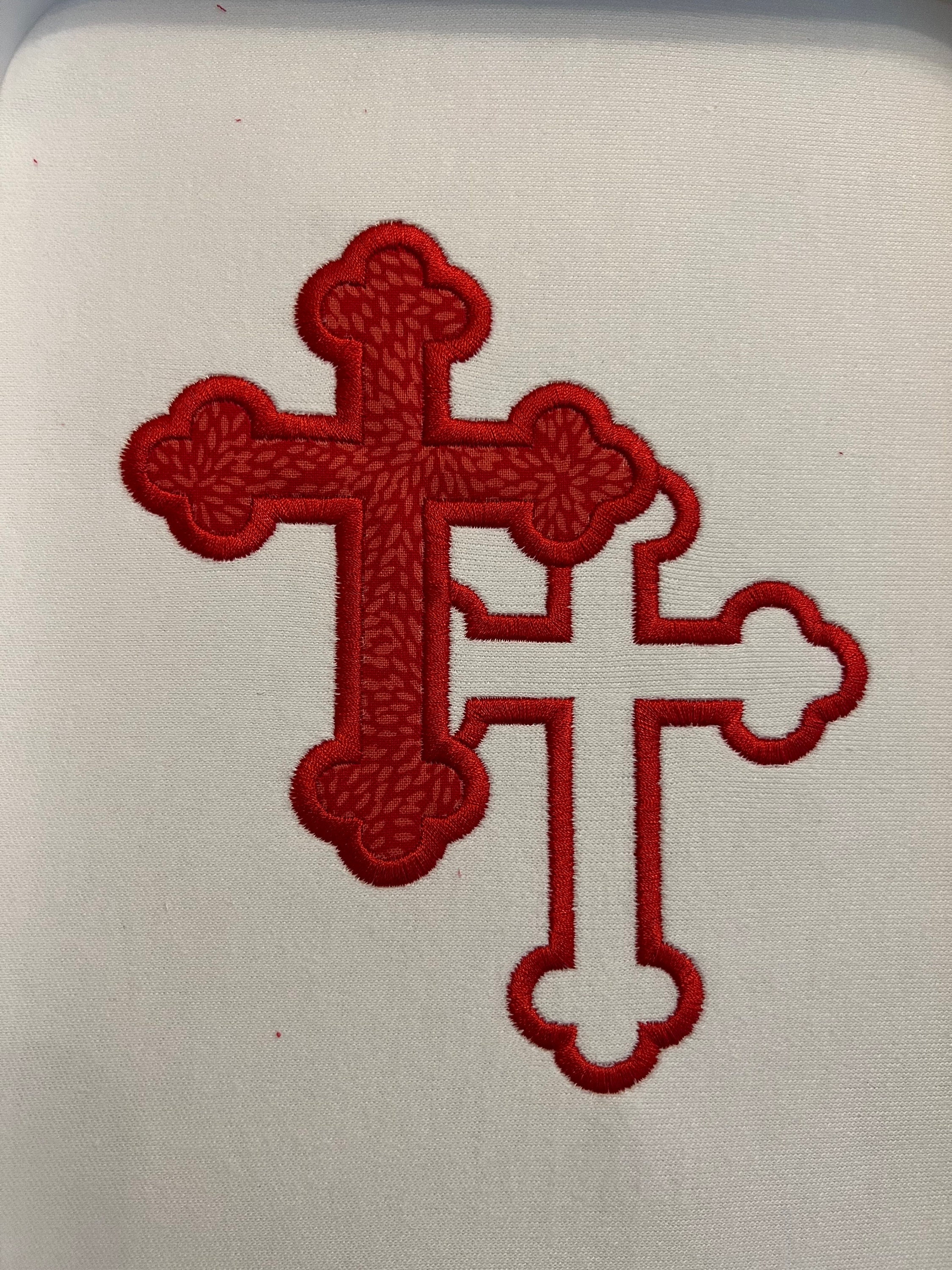 Cross Applique,2 Joined Crosses Embroidery Design, Budded Catholic ...