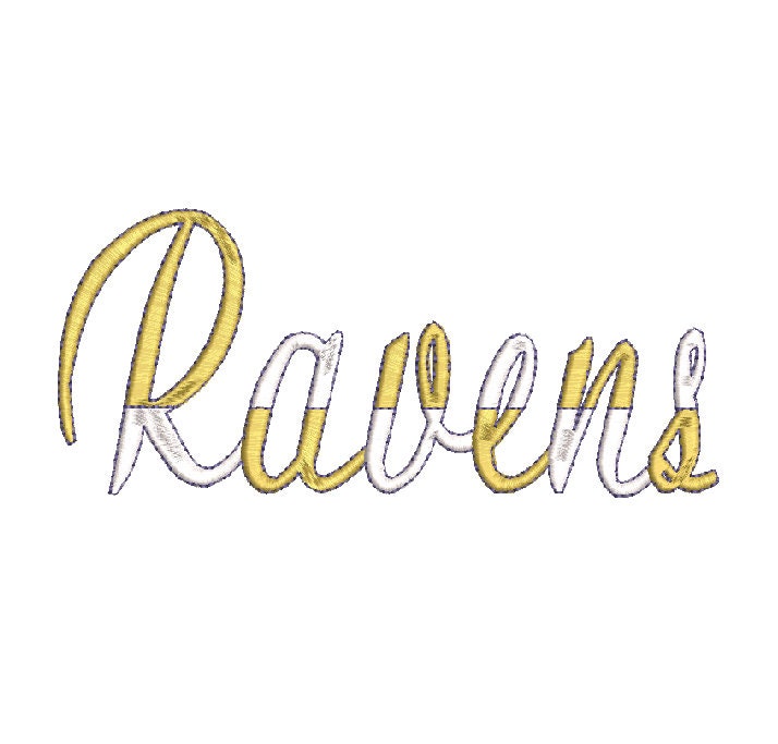 Ravens Split Letters and Colors, Embroidery Design, Machine Embroidery ...