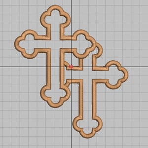 Cross Applique,2 Joined Crosses Embroidery Design, Budded Catholic ...