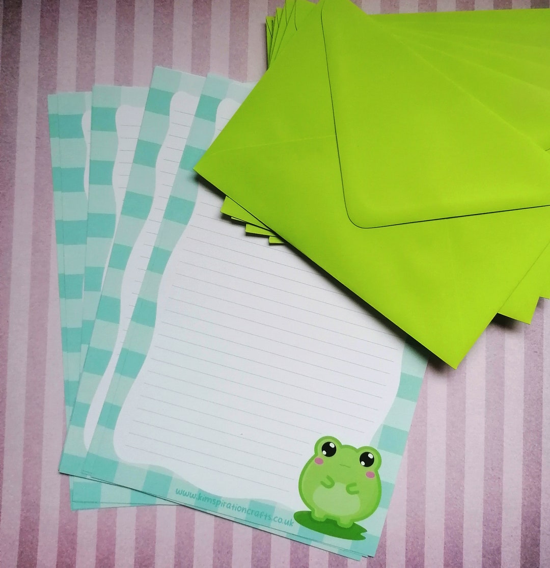 Frog Letter Writing Set, Kawaii Cottagecore Stationery, Letter Writing ...