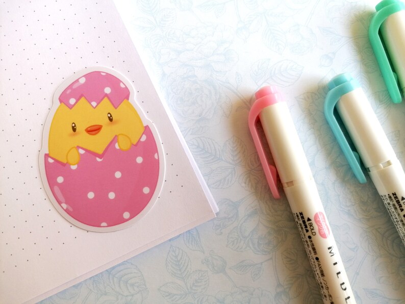 Baby Chick Stickers, Cute Spring Sticker, Cute Vinyl Stickers for Water ...