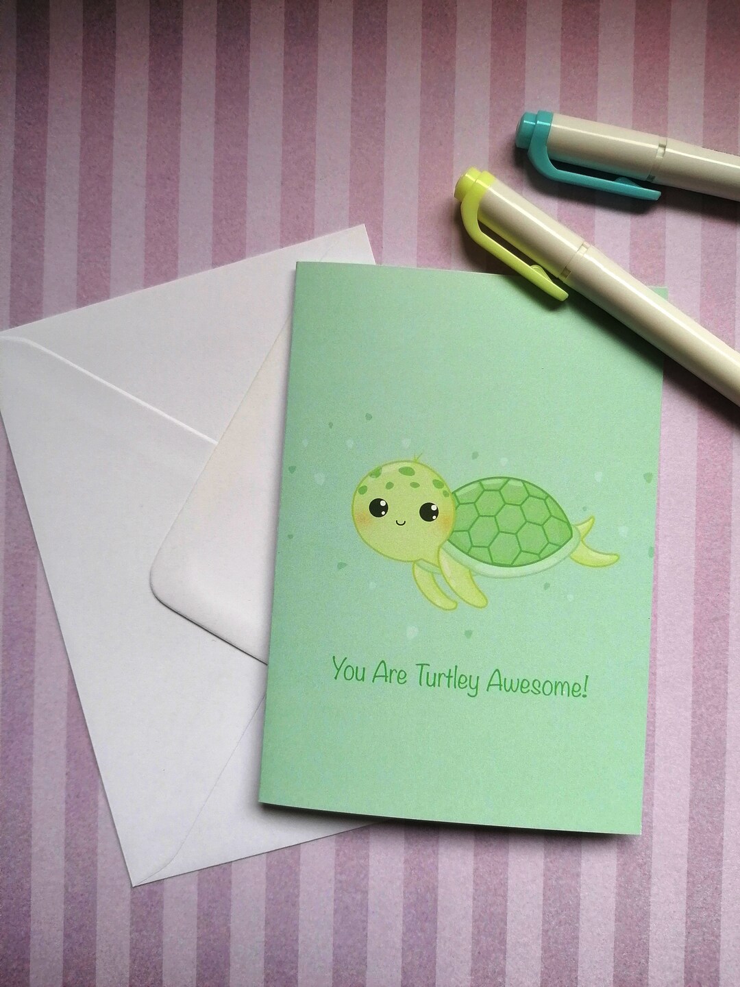 Turtle Greeting Card, A6 Card and Envelope, Funny Pun Card for Friend ...