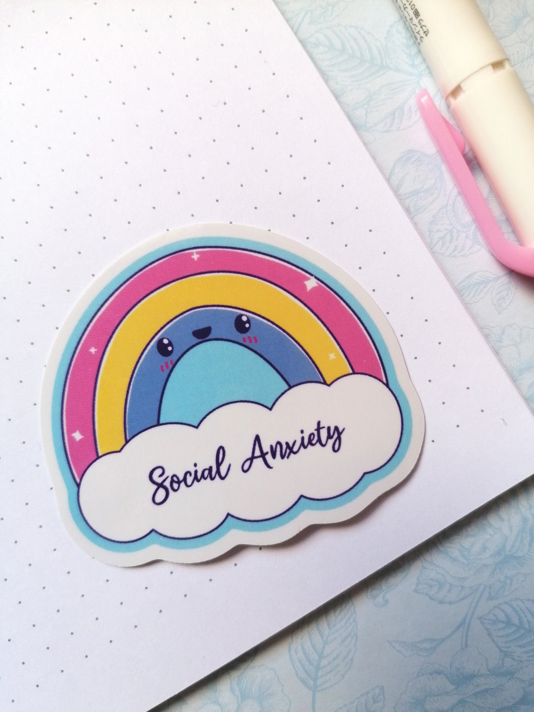 Social Anxiety Sticker, Mental Health Awareness Sticker, Waterproof ...