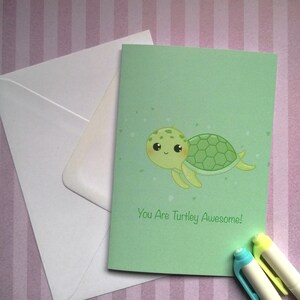 Turtle Greeting Card, A6 Card and Envelope, Funny Pun Card for Friend ...