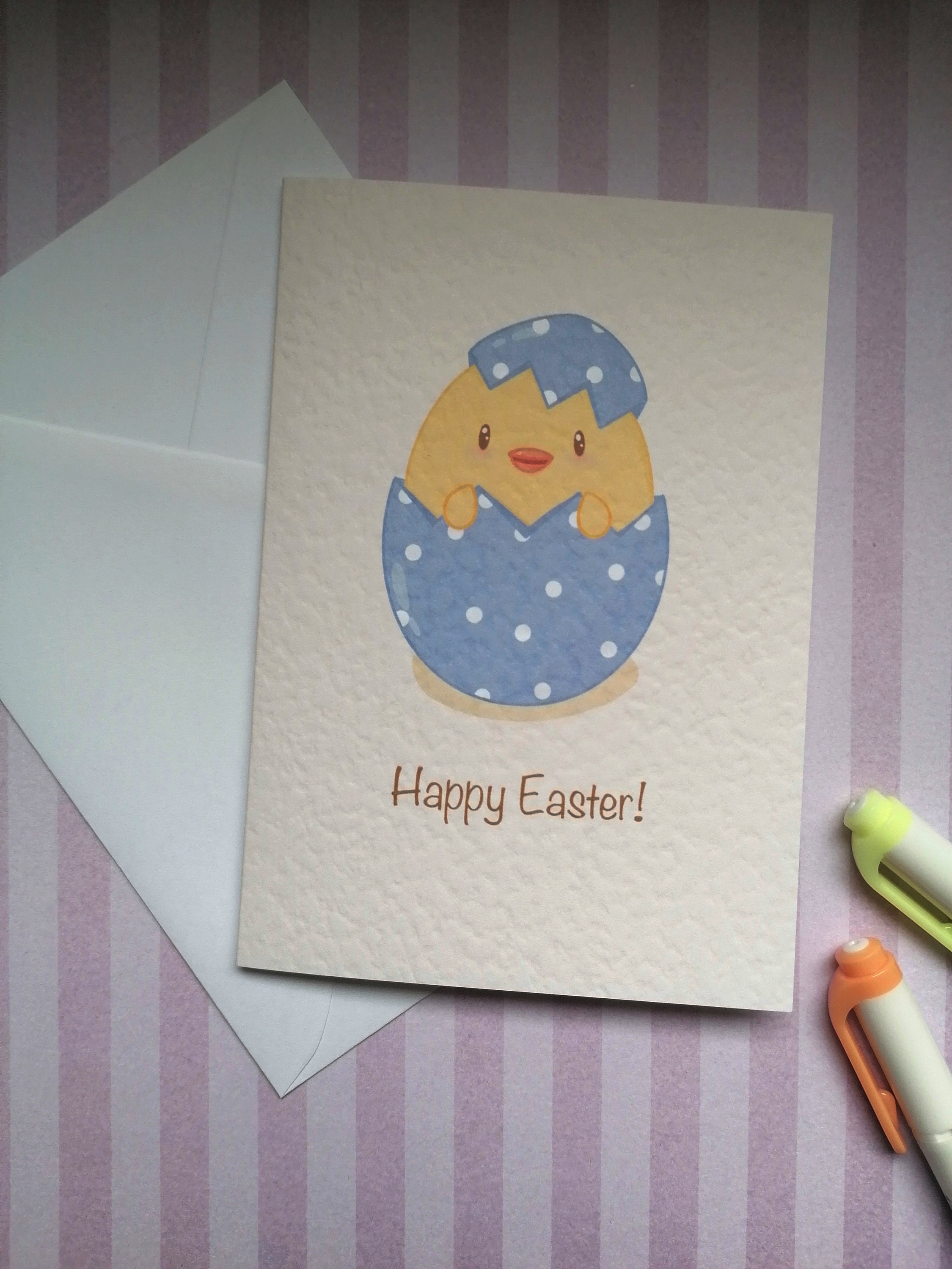 Easter Chick Card, Easter Egg Cards, Cute Easter Card, Happy Easter ...