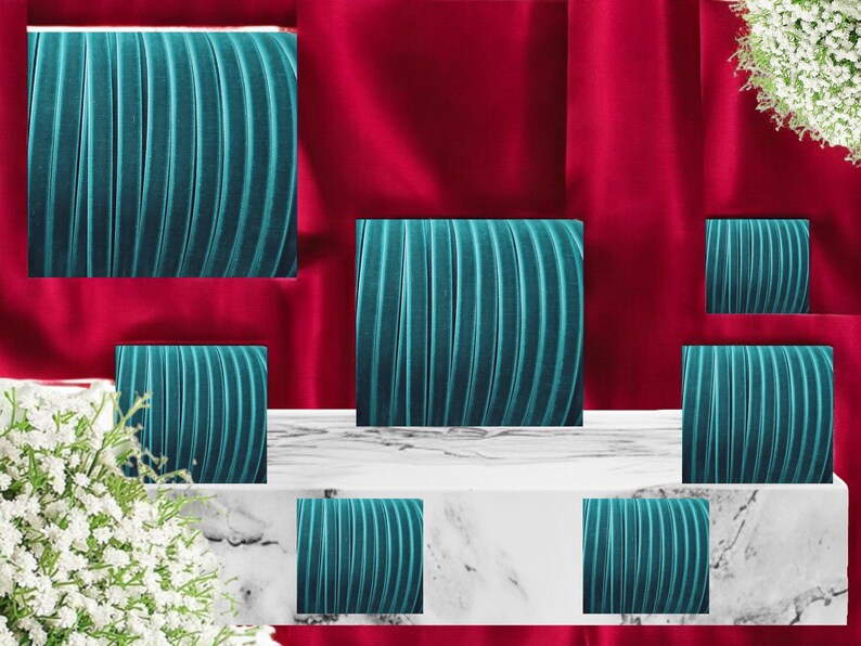 Velvet Ribbon Dark Cyan Luxury Velvet Ribbon 1 Metre 3mm 5mm 7mm 10mm ...