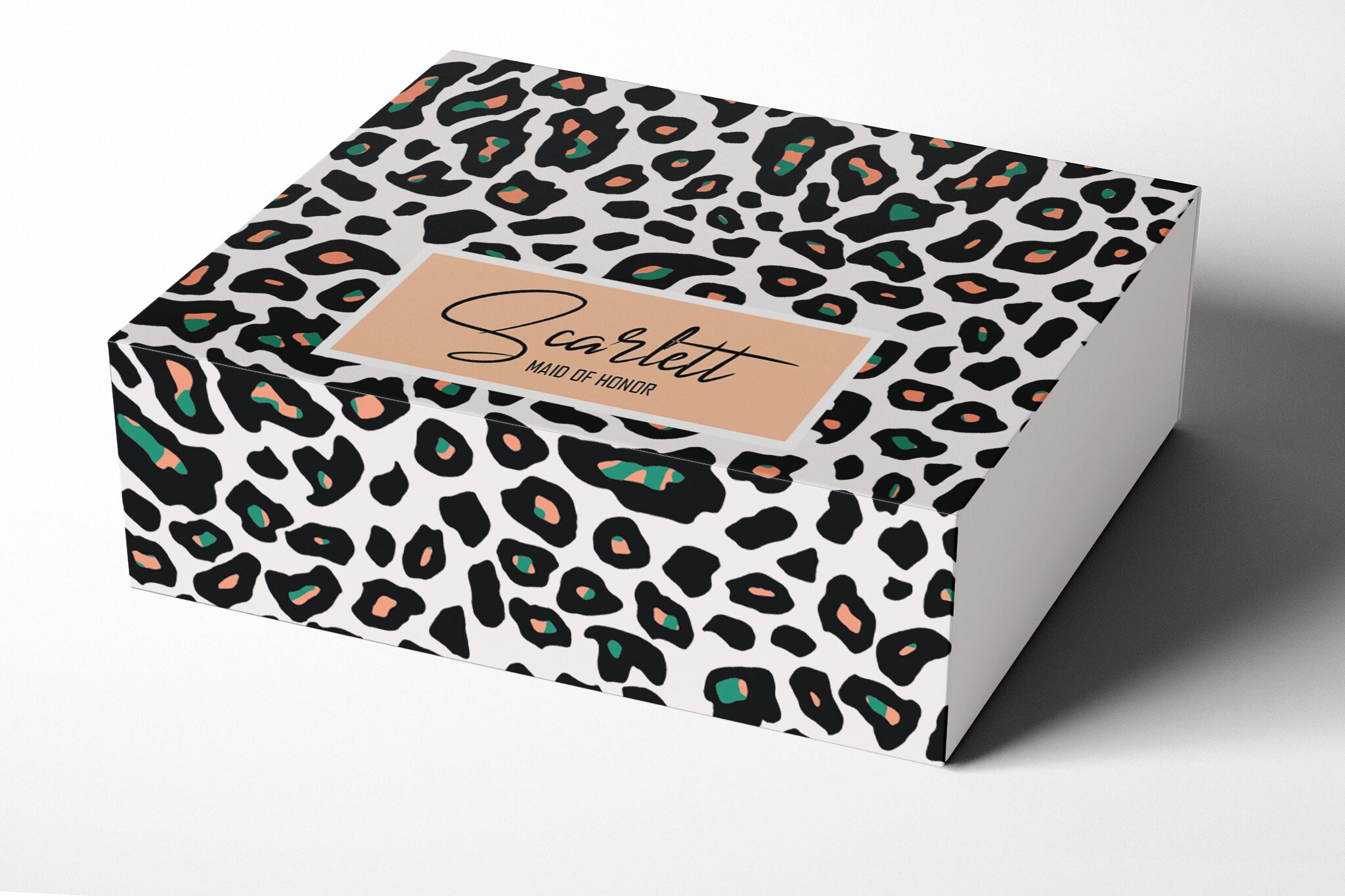 Personalized Magnetic Gift Box Leopard Print White Gift Box - Etsy