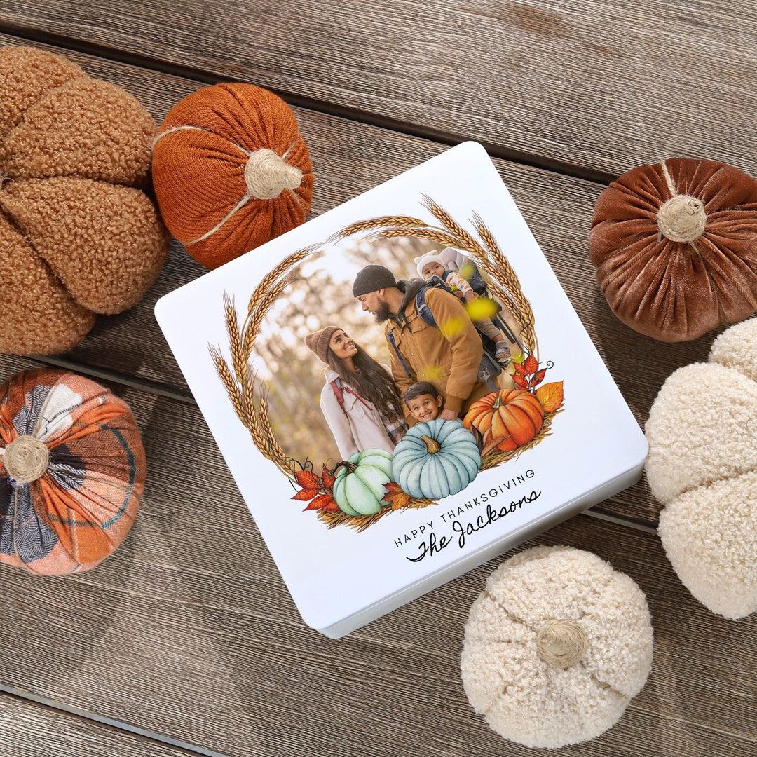 Fall Photo Cookie Tin Fall Treat Box Photo Print Holiday Cookie Tin Tin ...