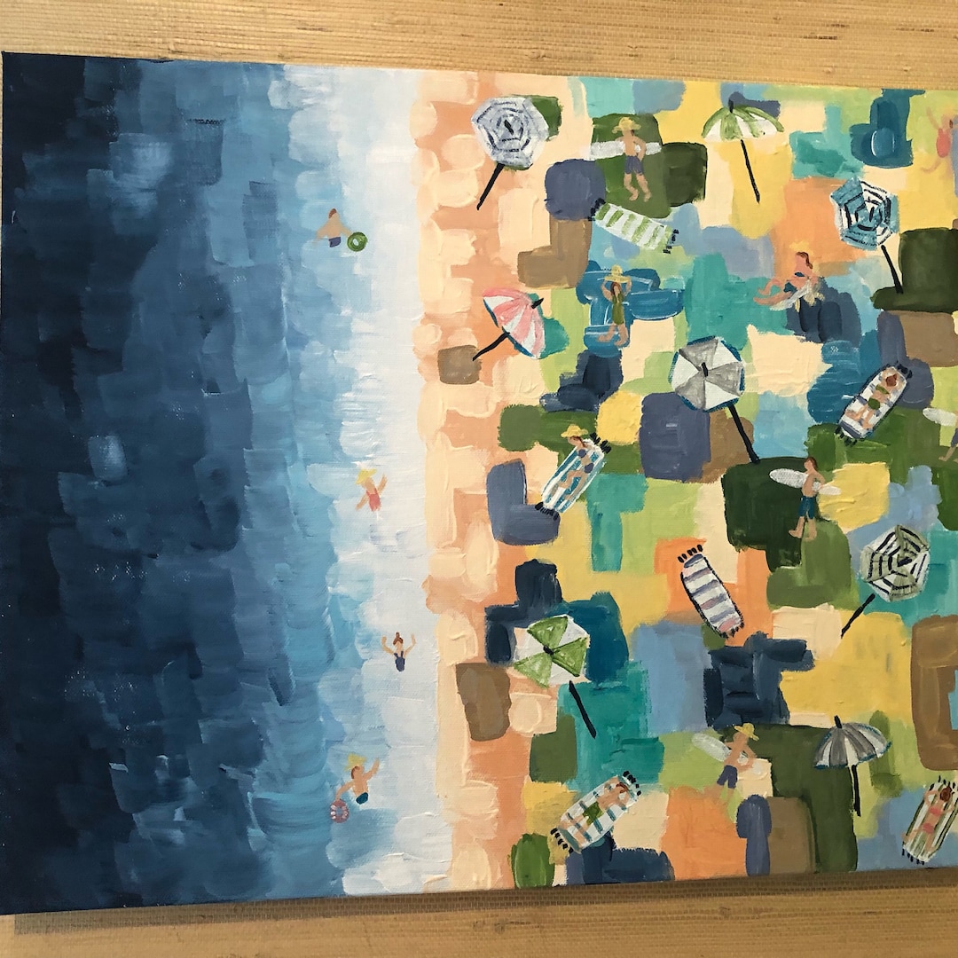 Abstract Art Beach House Painting Beach Landscape Painting Office ...