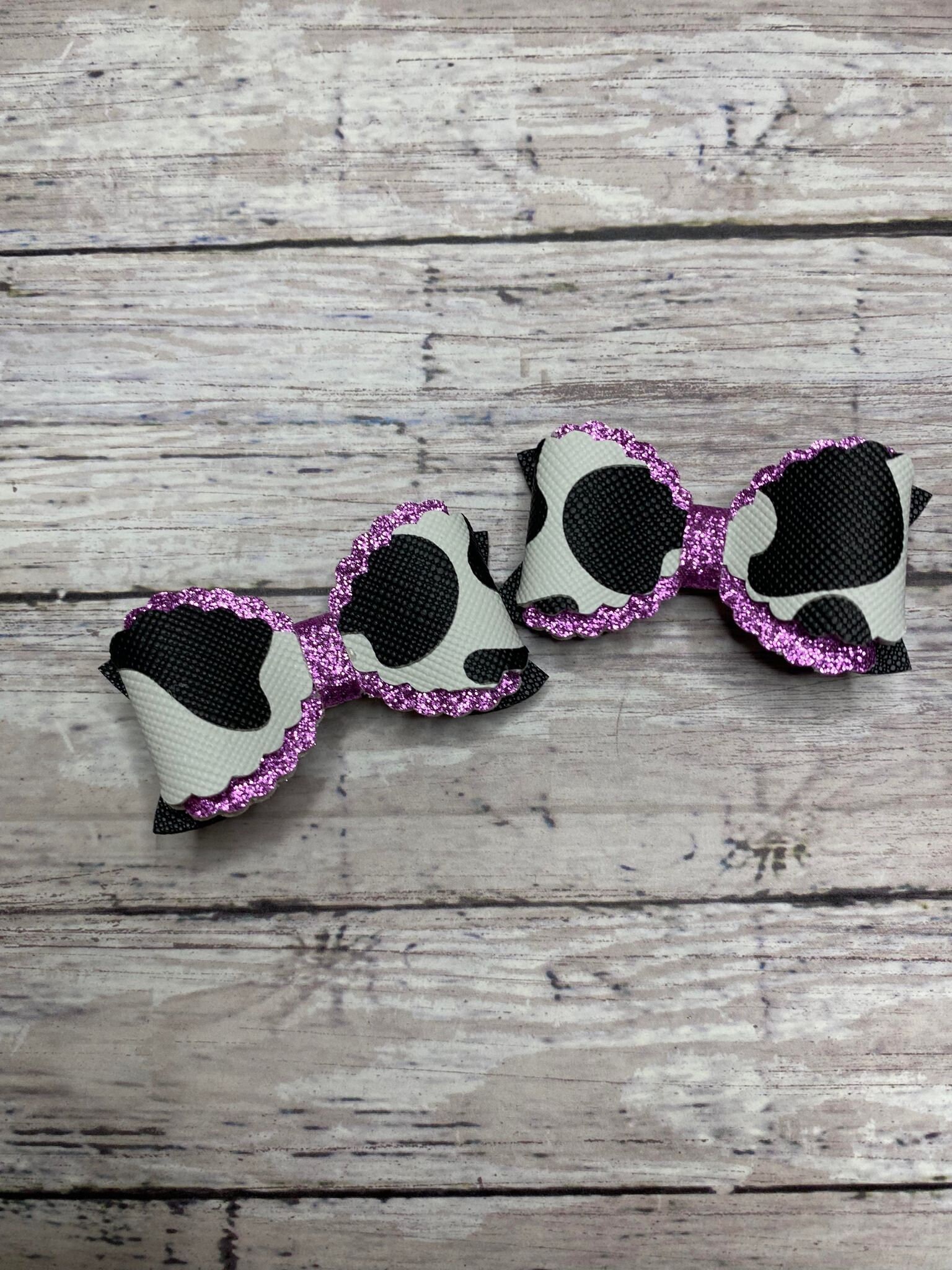 Cow Print Hair Bows, Faux Leather Hair Bow, Cowgirl, Paisley Hair Bow ...