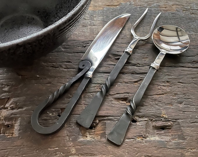Hand Forged Cutlery Set, Viking Silverware, Medieval, SCA, Creative ...