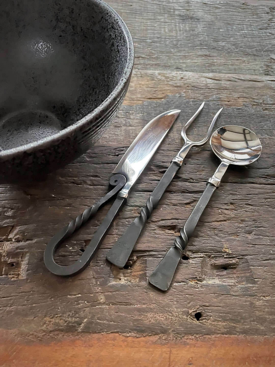 Hand Forged Cutlery Set, Viking Silverware, Medieval, SCA, Creative ...