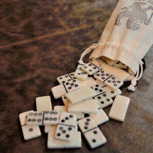 UNIQUE Medieval Bone Domino Set (double Six), SCA, Creative Anachronism ...
