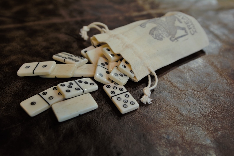 UNIQUE Medieval Bone Domino Set double Six SCA Creative | Etsy