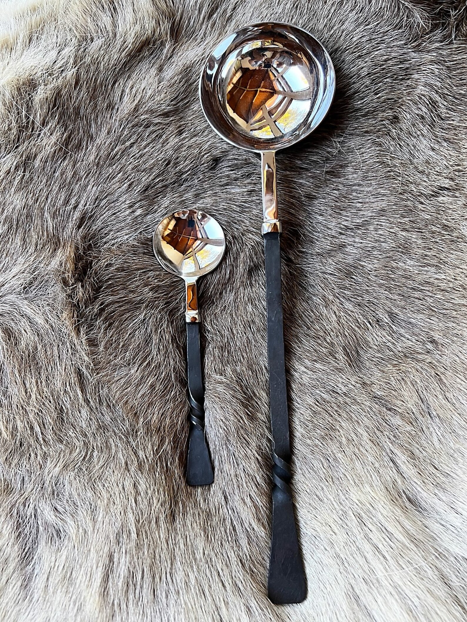 Hand Forged Serving Set Viking Silverware Medieval SCA - Etsy