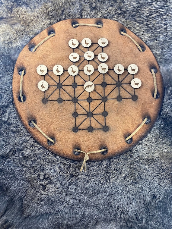 Fox and Geese Game leather Board Game SCA Medieval - Etsy