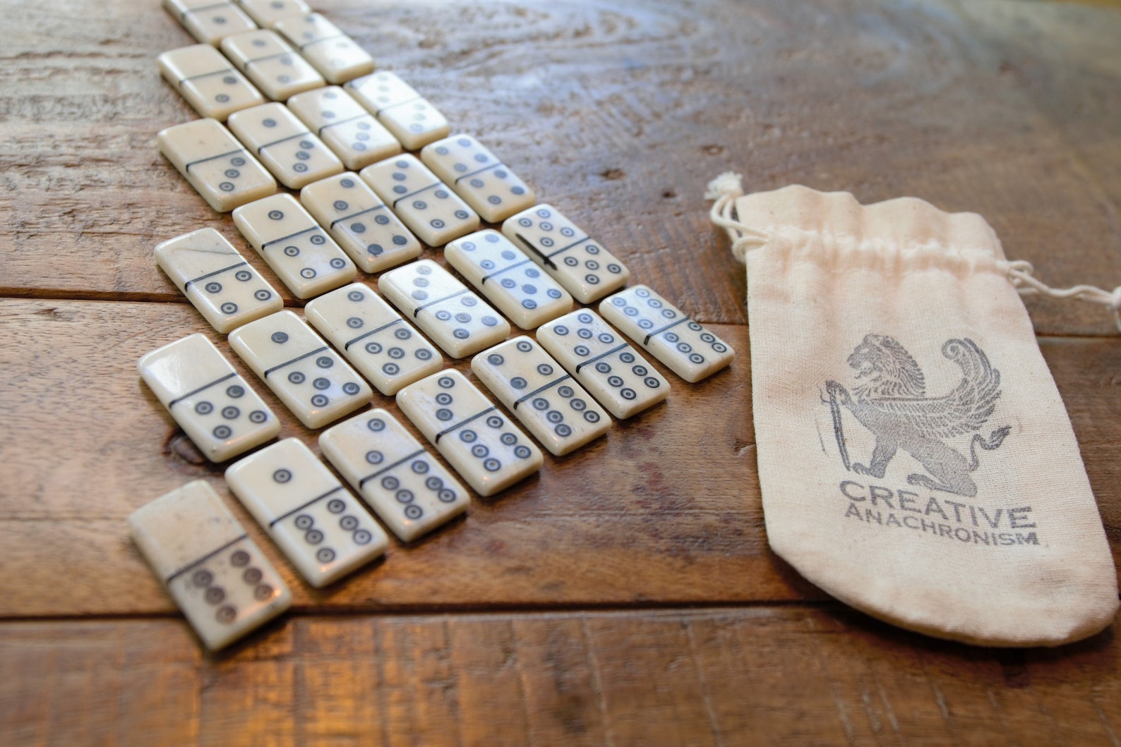 UNIQUE Medieval Bone Domino Set (double Six), SCA, Creative Anachronism ...