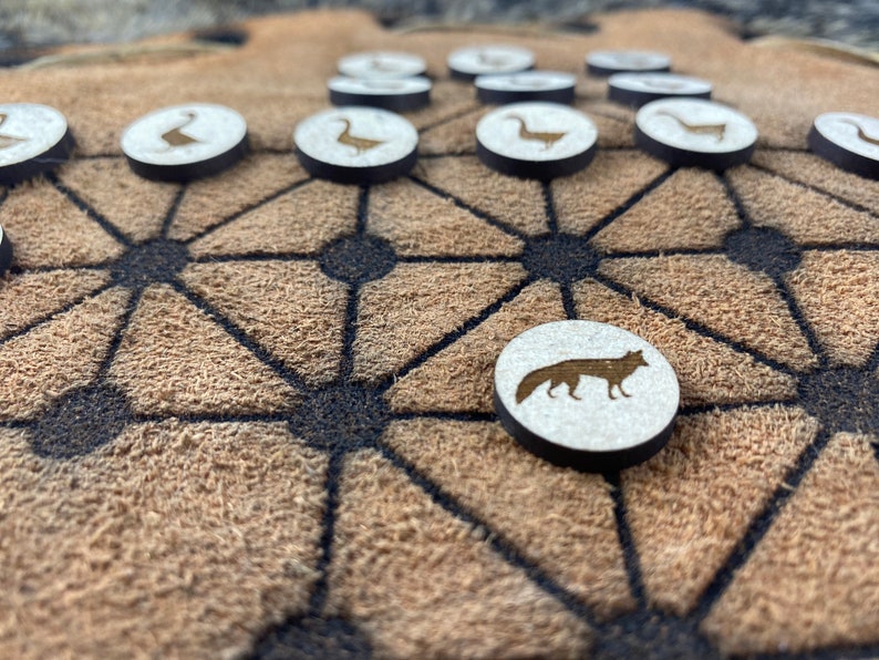 Fox and Geese Game (leather Board Game), SCA, Medieval, Creative ...