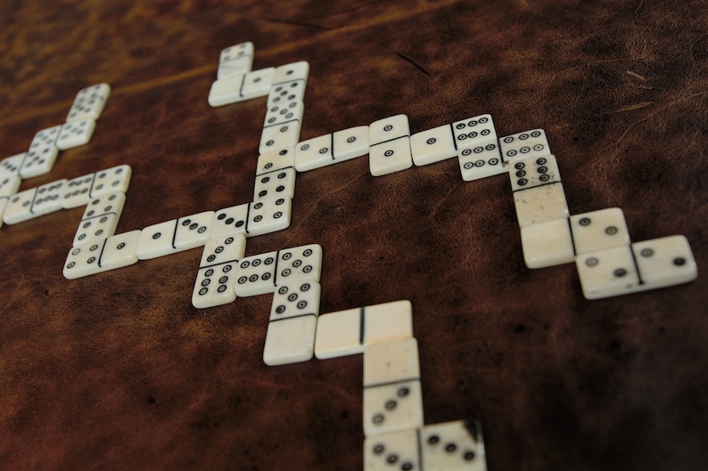 UNIQUE Medieval Bone Domino Set double Six SCA Creative - Etsy