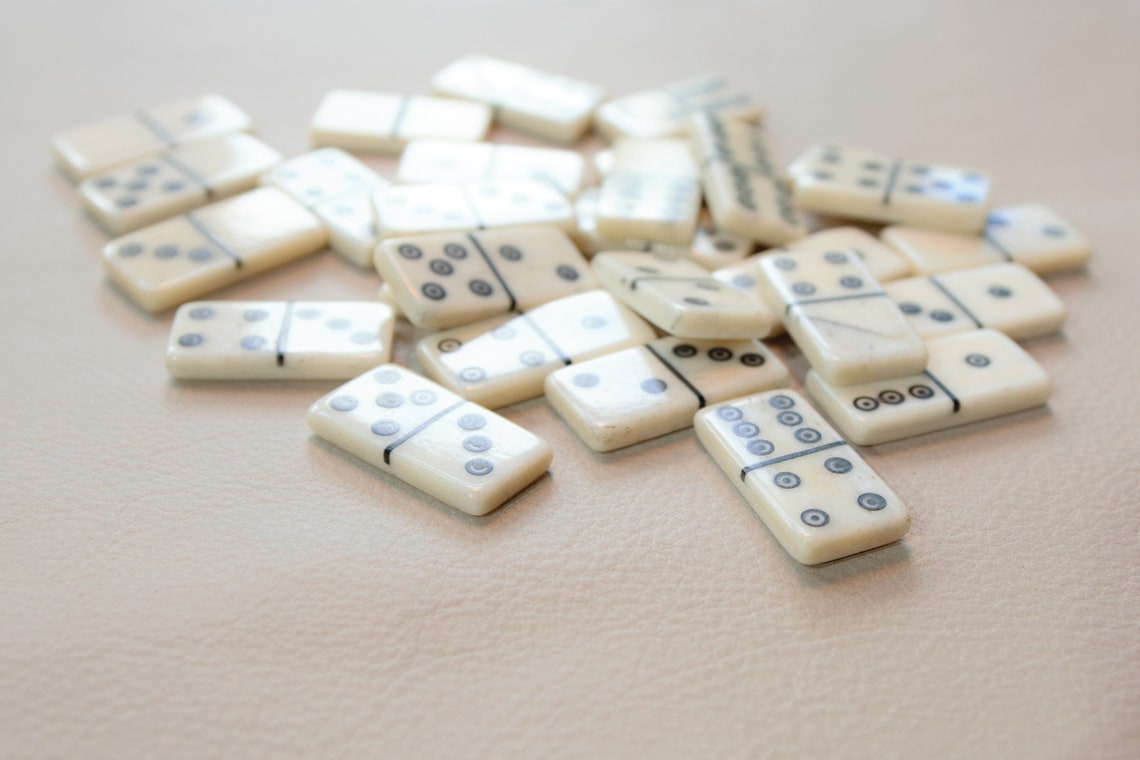 UNIQUE Medieval Bone Domino Set double Six SCA Creative - Etsy