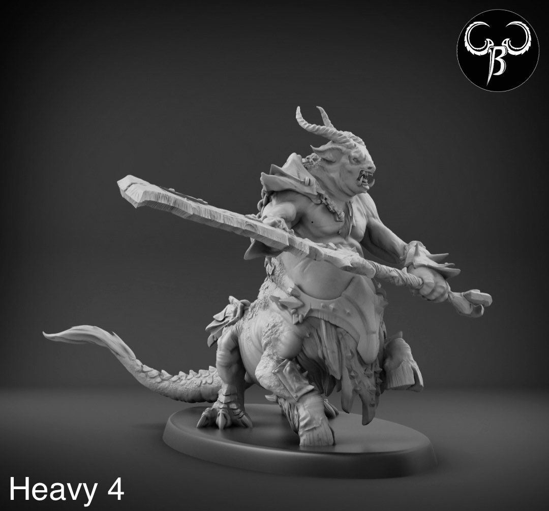 Heavy Weapon Beast Centaur 90mm Oval Bases Premium 3D - Etsy